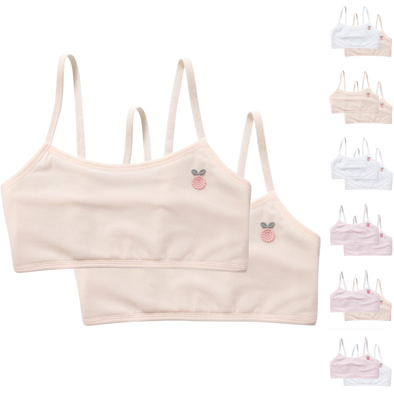 ATOGUTA Girls 2 Pack Sports Bra Size 8-14 Crop Cami Training Bras for ...