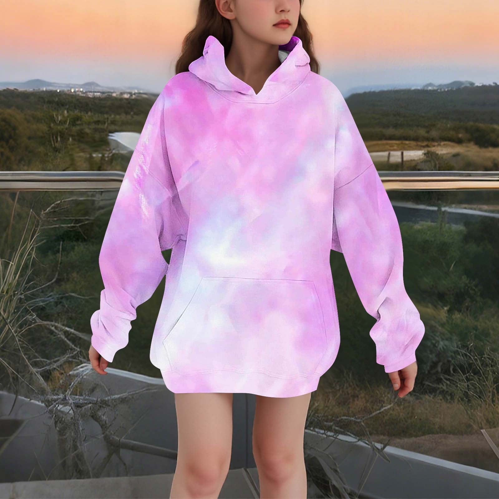 ATOGUTA Girls Athletic Sweatshirt Tie Dye Pullover Top Hoodie Kids Fall ...
