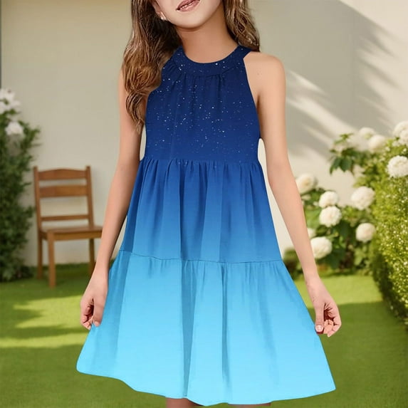 ATOGUTA Girls Back To School Dress Summer Kids Skater Twirl A Line Tank ...
