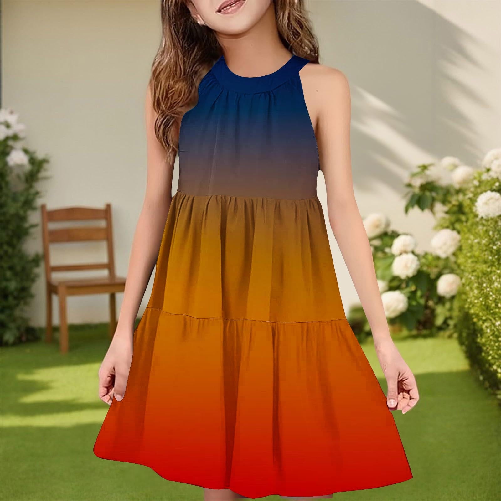 ATOGUTA Girls Back To School Dress Summer Kids Skater Twirl A Line Tank ...