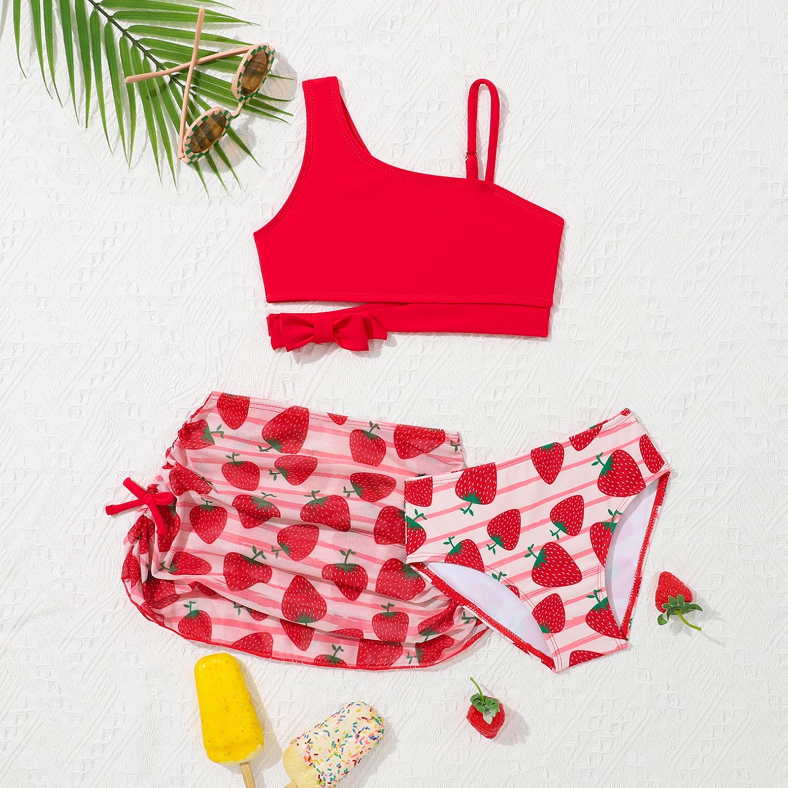 ATOGUTA Girls Bikini Swimsuits with Skirts Spaghetti Strap Bikini Sets ...