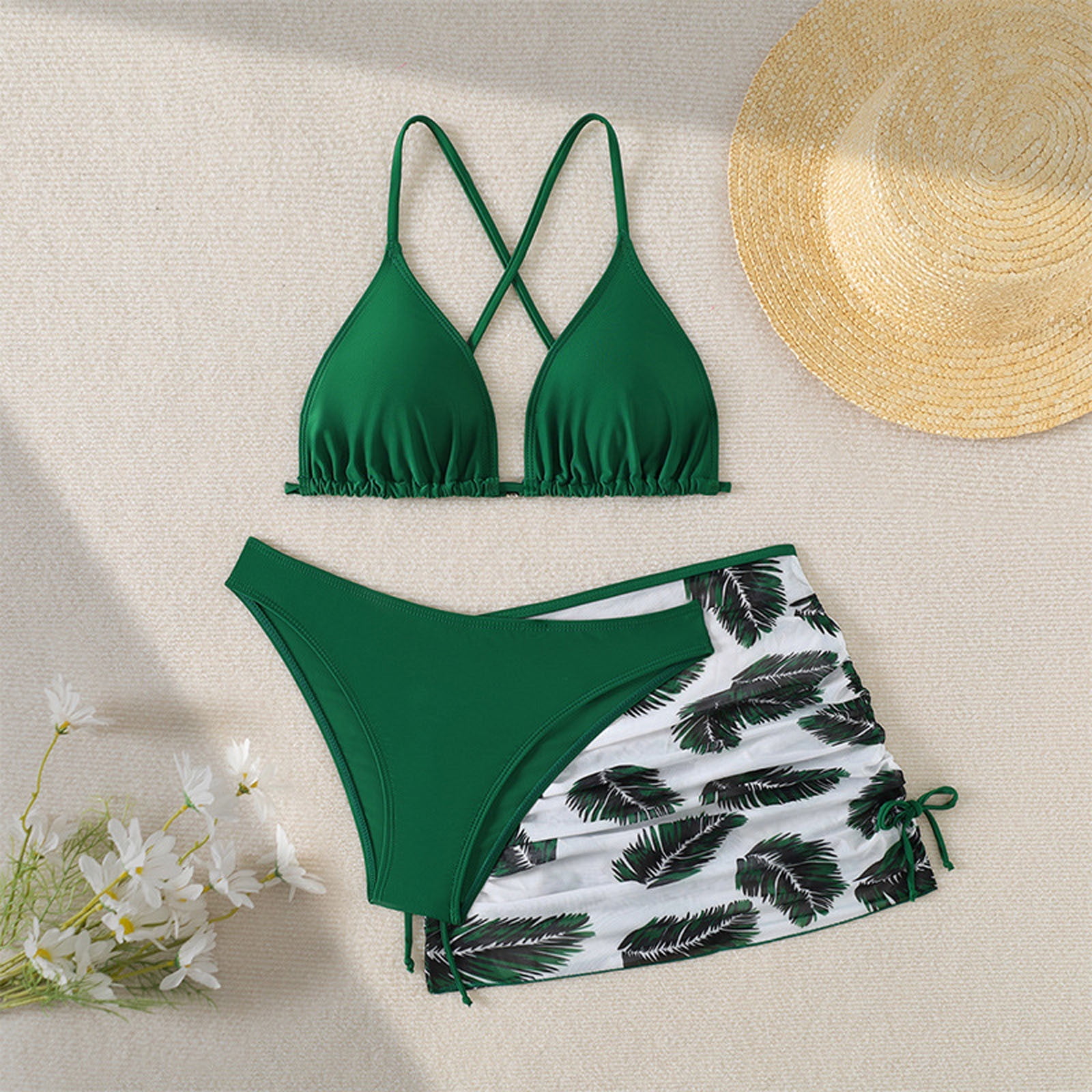 ATOGUTA Girls Bikini Swimsuits with Skirts Spaghetti Strap Bikini Sets ...