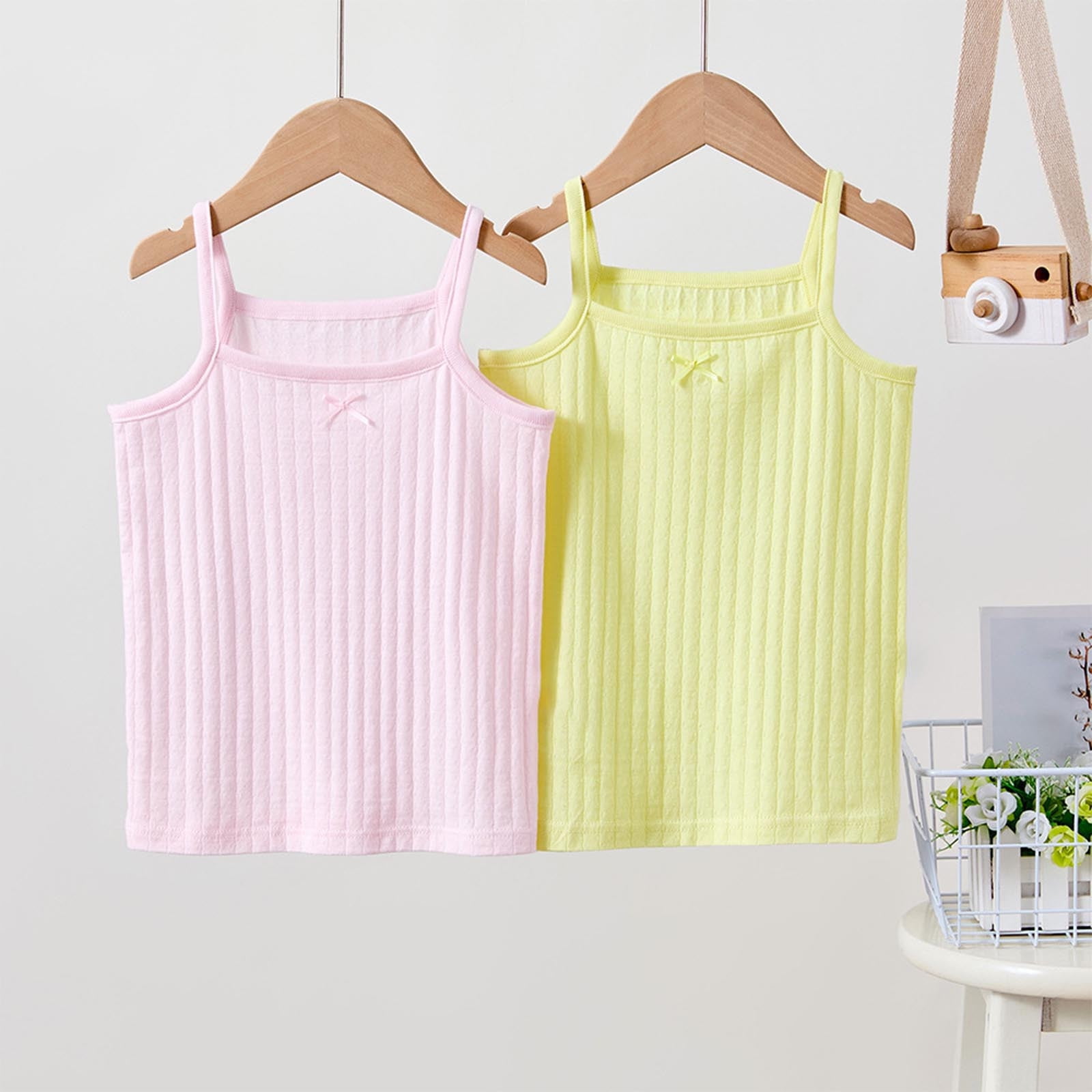 ATOGUTA Girls' Camisole Undershirt Pink 2 Pack Soft and Breathable ...