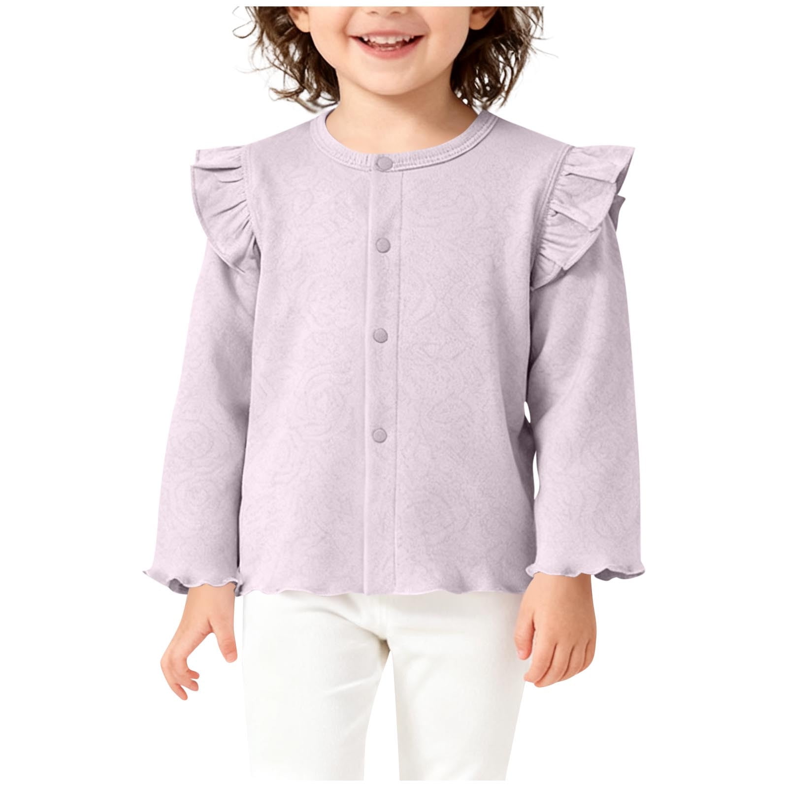 ATOGUTA Girls Cardigan Long Sleeve Crew Neck Shirt Button Down Kids ...