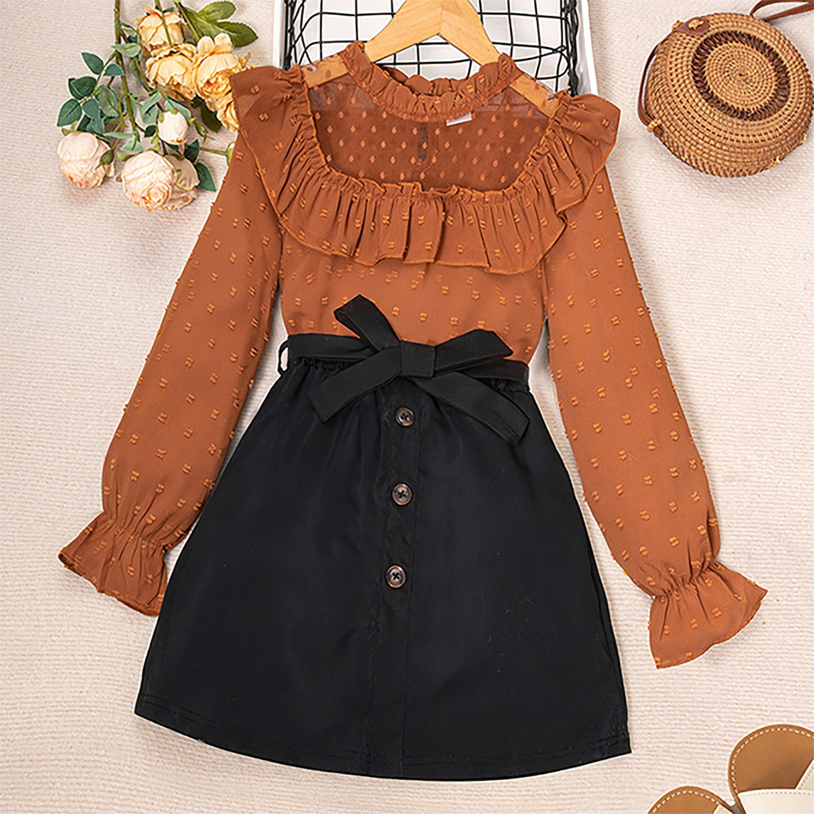 ATOGUTA Girls Clolthes Skirt Set 2 Piece Outfit Casual Winter Fall ...