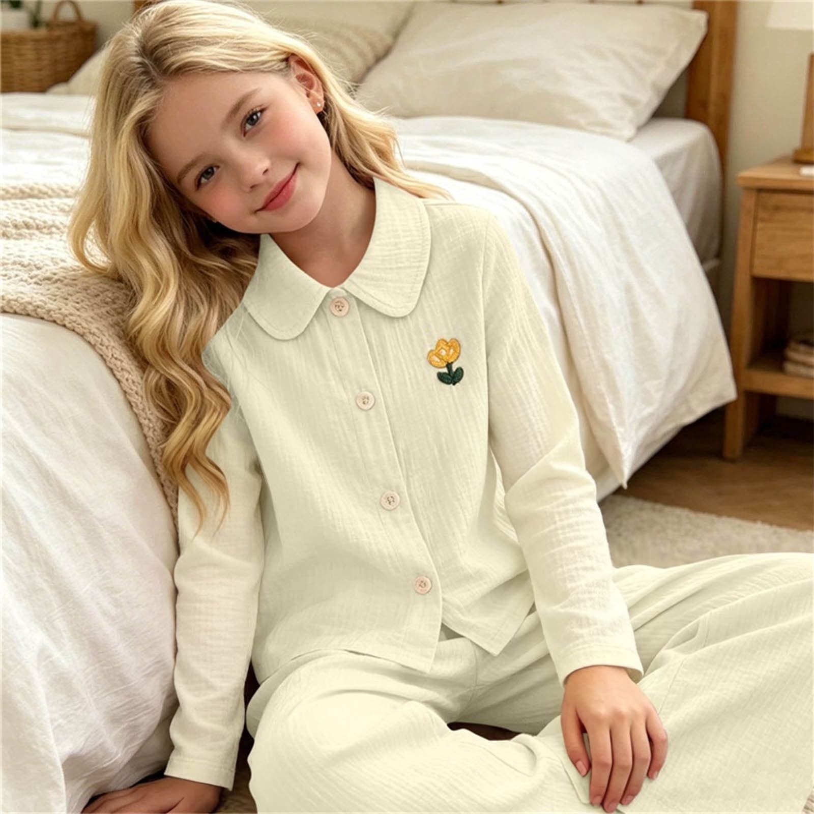 ATOGUTA Girls Clothes Button Down Shirts and Pants Kids Summer Outfits ...