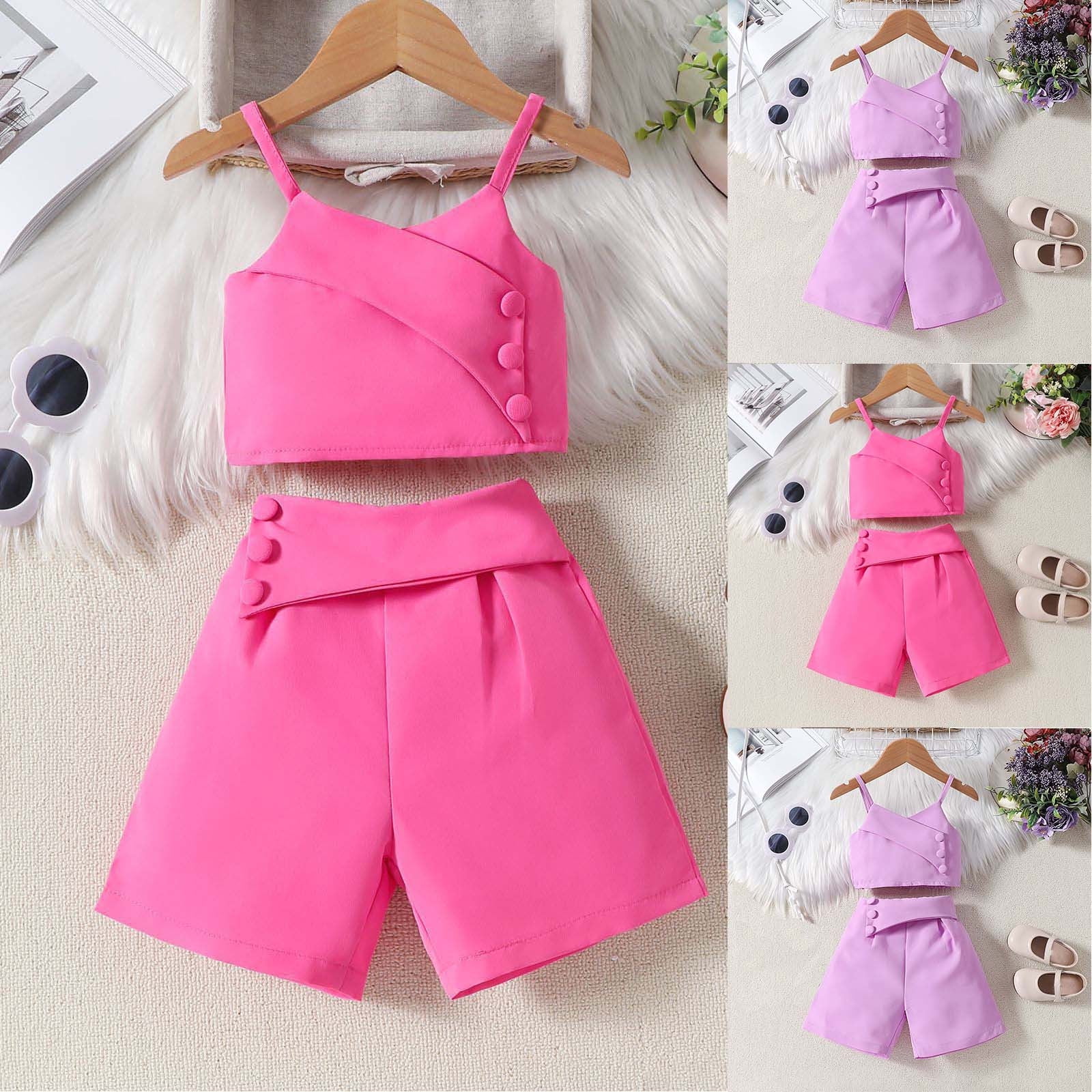 ATOGUTA Girls' Clothing Sets 18M-6 Sleeveless Tank Top + Shorts 2PC ...