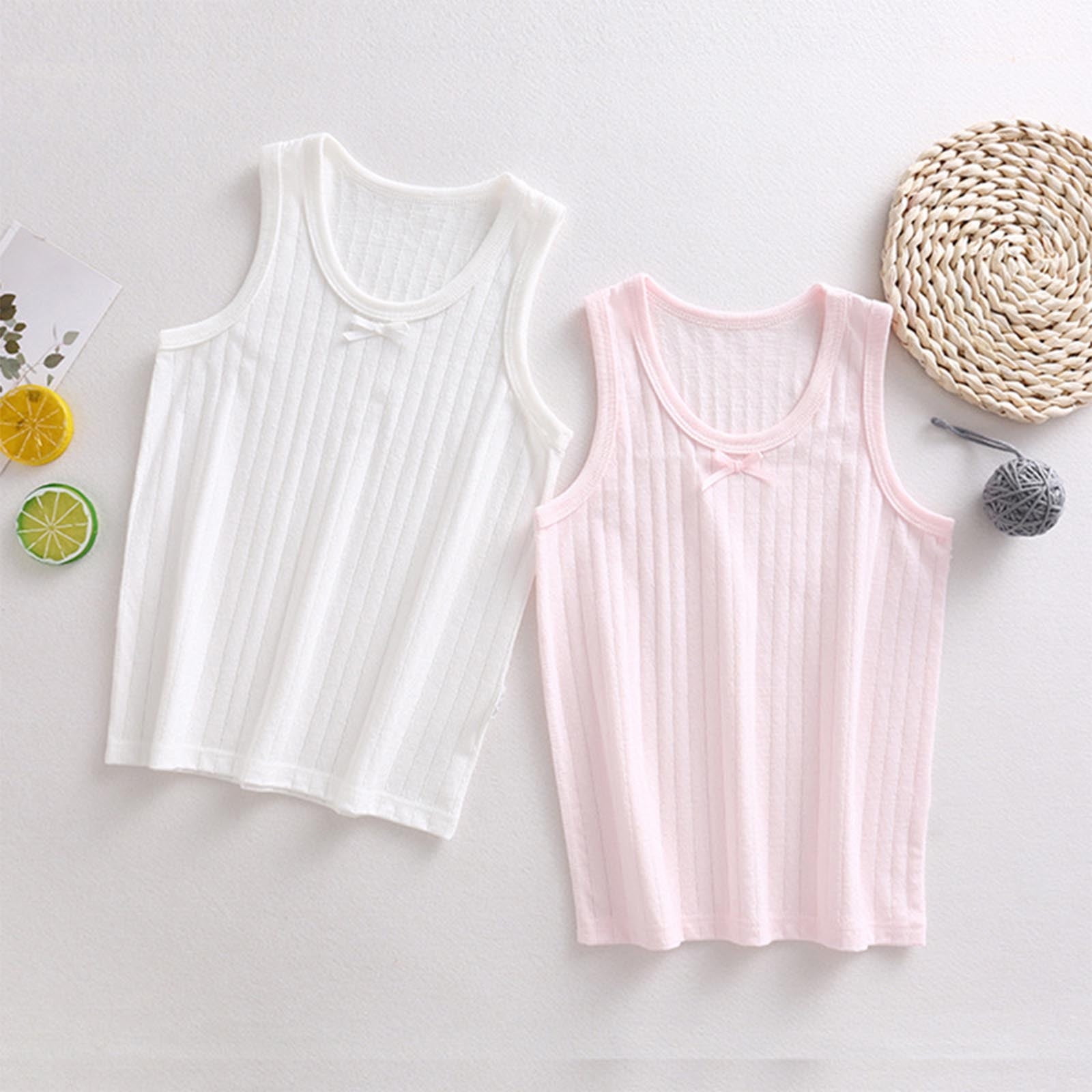 ATOGUTA Girls Dance Tank Top Pink 2 Pack Soft and Breathable Cotton ...