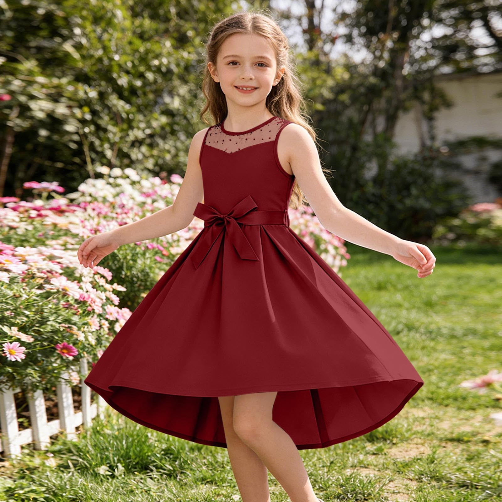 ATOGUTA Girls Dresses Casual Tulle Dress Tutu Birthday Princess Dresses ...