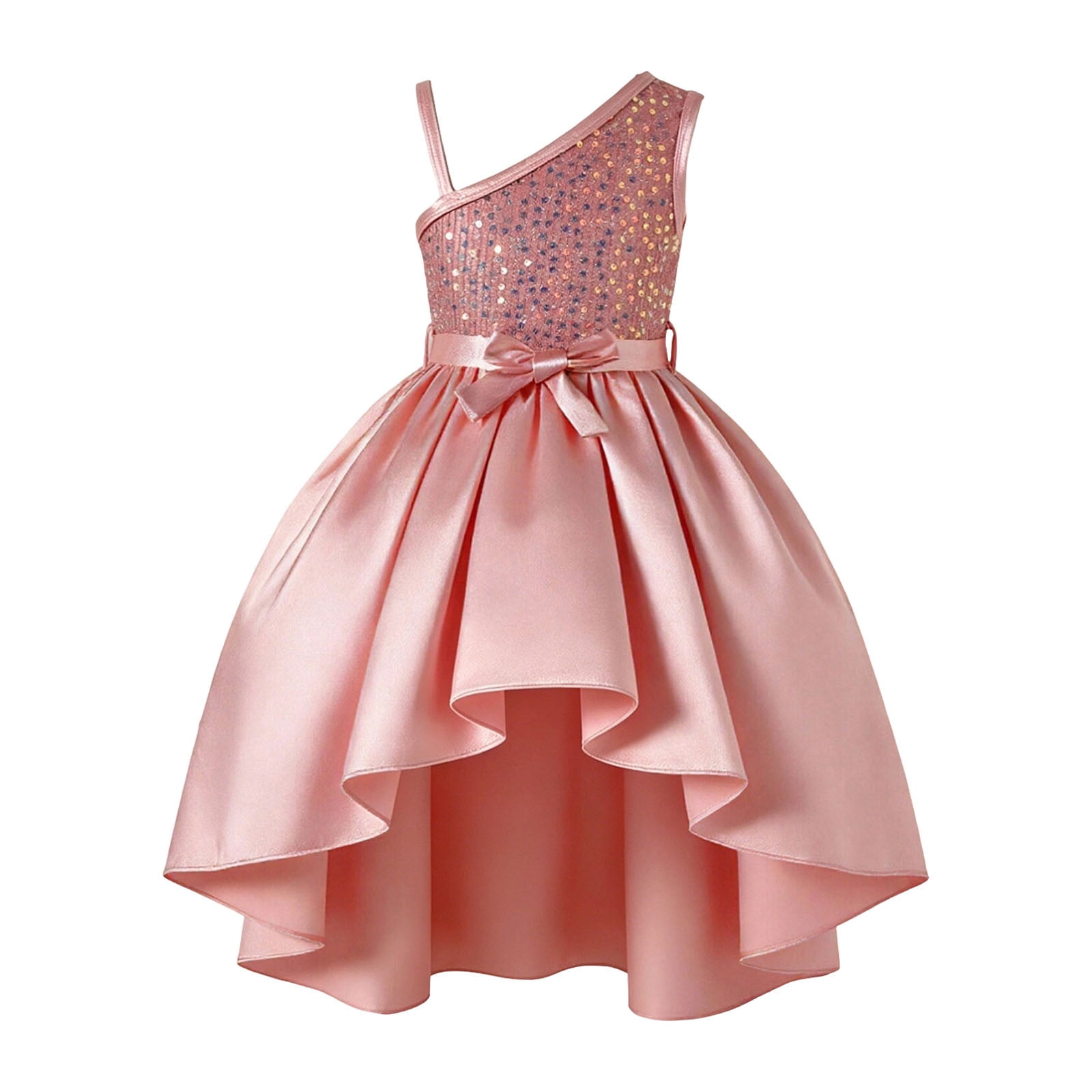 ATOGUTA Girls Dresses Sequined One Shoulder Sleeve Pageant Ball Gowns ...