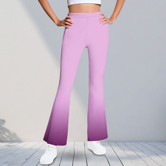 ATOGUTA Girls Flared Leggings High Waisted Casual Kids Print Warm ...