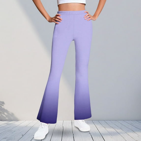 ATOGUTA Girls Flared Leggings High Waisted Casual Kids Print Warm ...