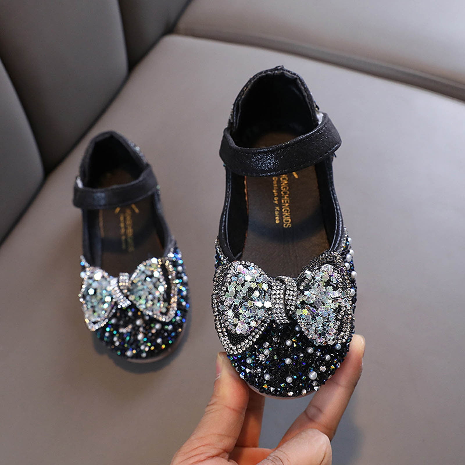 ATOGUTA Girls Flats Black Ballet Shoes Flower Girls Mary Jane Flats ...