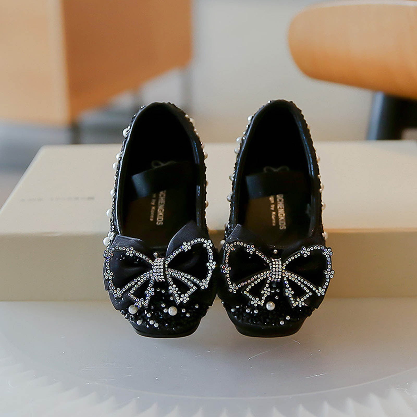 ATOGUTA Girls' Flats Black Ballet Shoes Flower Girls Mary Jane Flats ...
