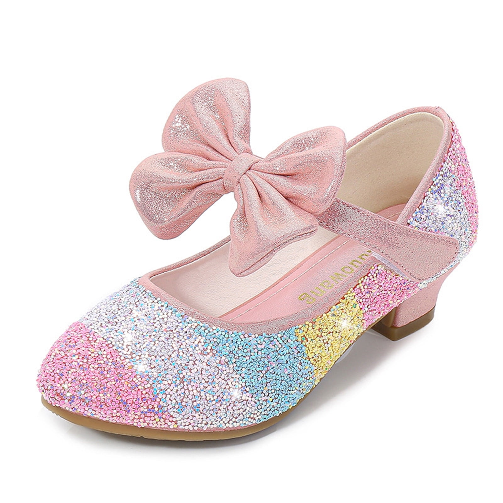 ATOGUTA Girls Formal Shoes Pink Kids Party Wedding Shoes with Bowknot ...