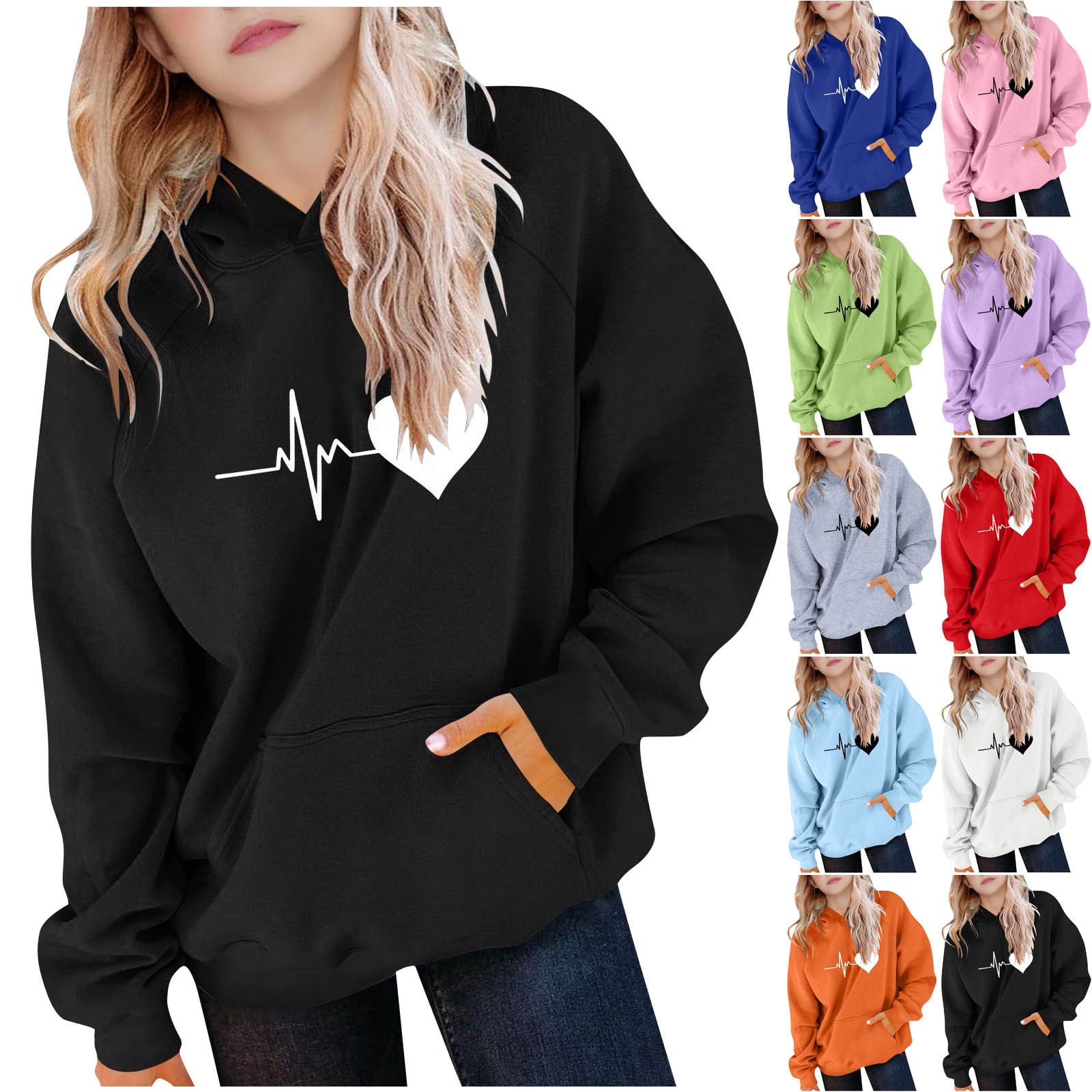 ATOGUTA Girls Hooded Sweatshirts Long Sleeve Pullover Top Hoodie Kids ...