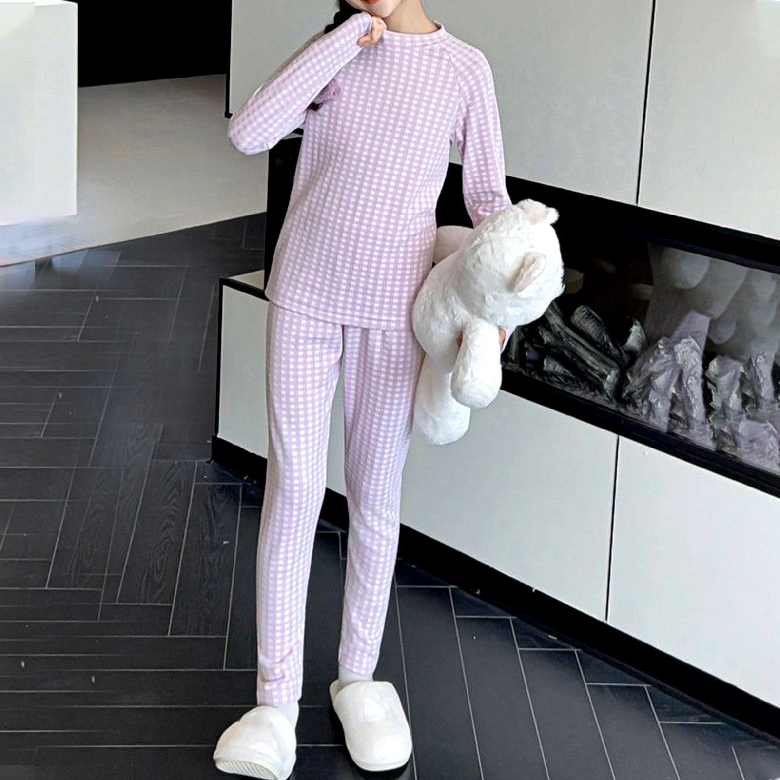 ATOGUTA Girls Kid Outfit Long Johns Base Layer Top and Bottom Kids Base ...