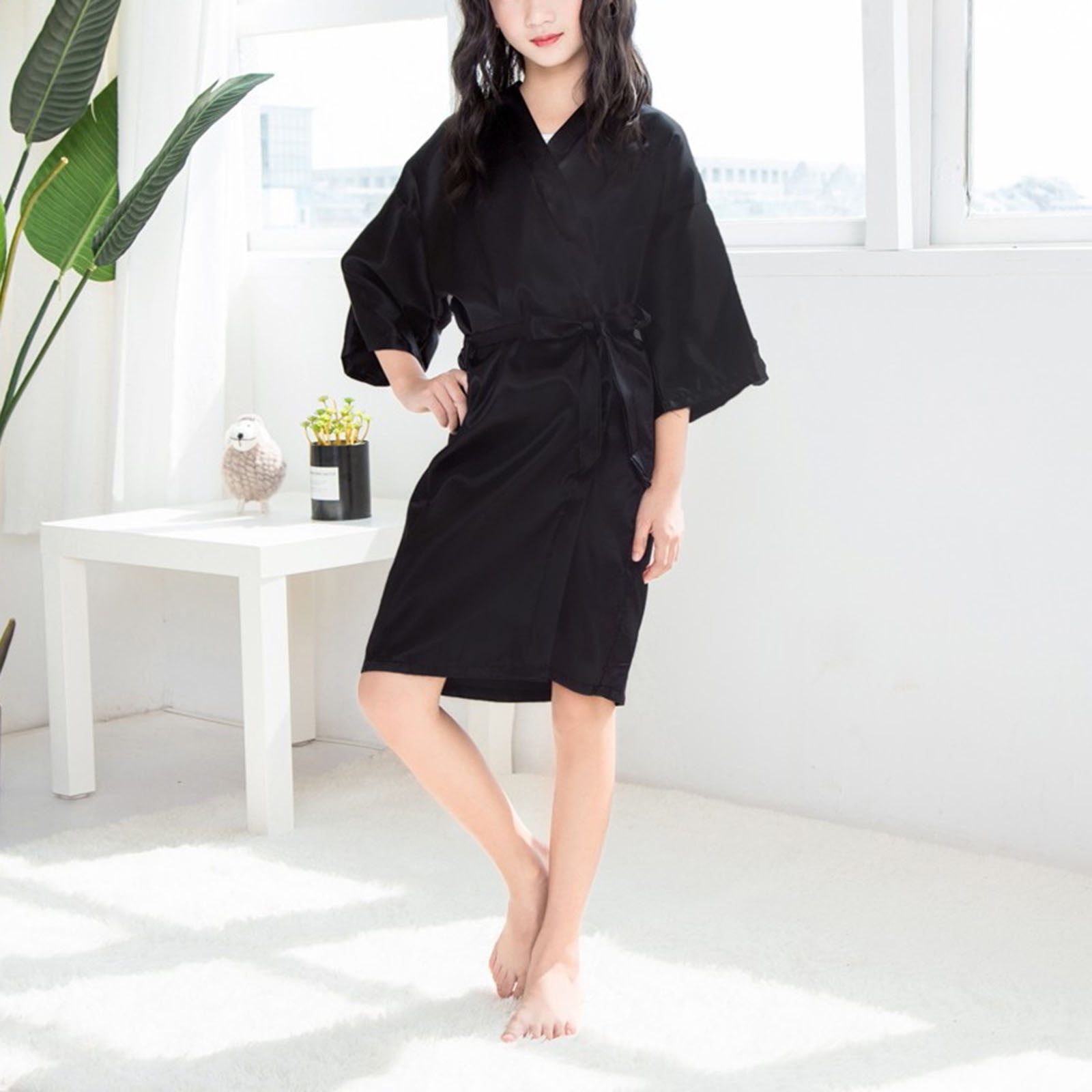 ATOGUTA Girls Kids Satin Short Robes for Wedding Birthday Party Spa ...