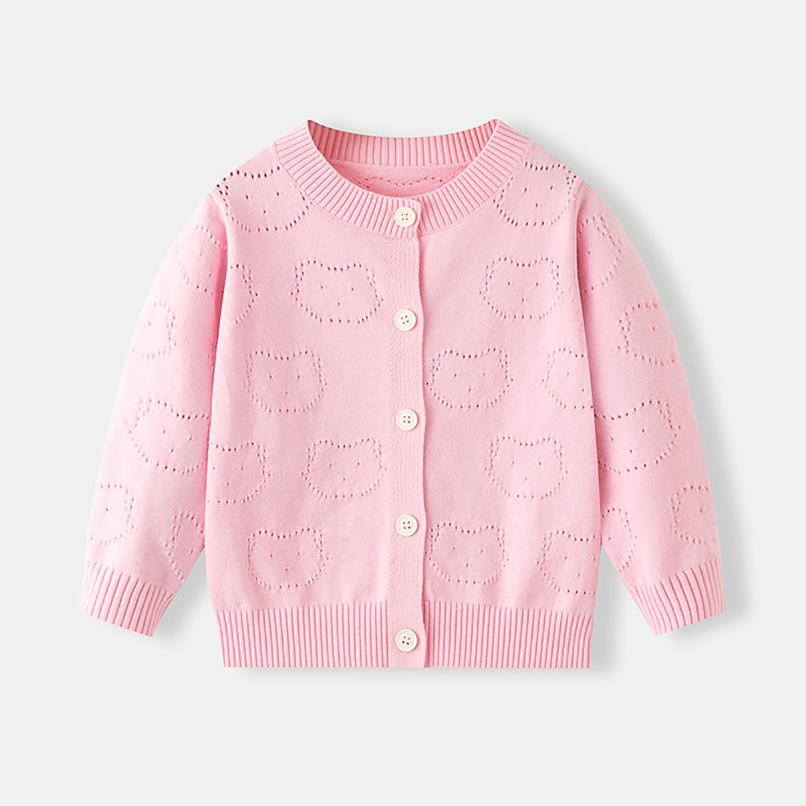 ATOGUTA Girls Knit Sweater Jacket Cardigan Sweater Kids Casual Crew ...