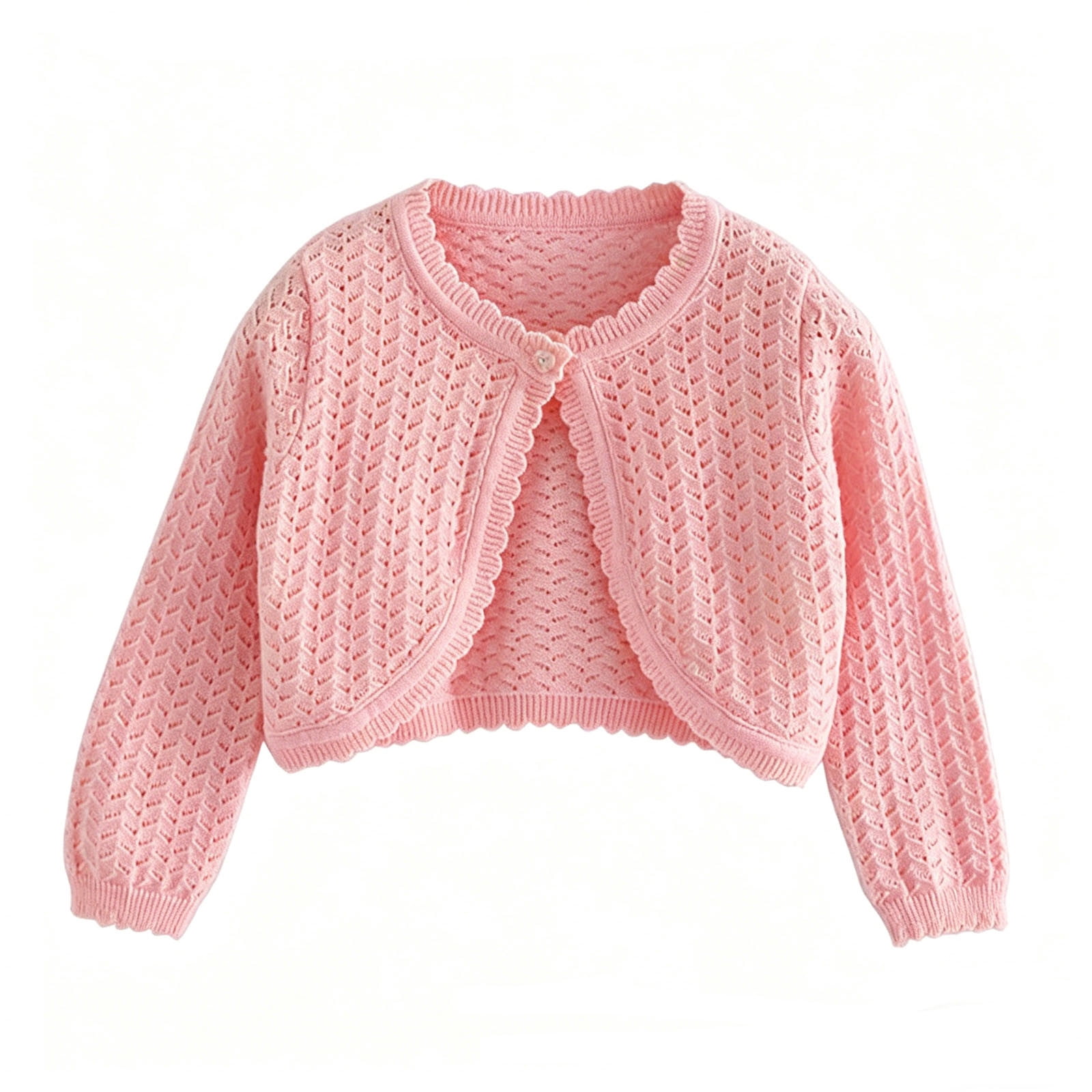 ATOGUTA Girls Knitted Cardigan Long Sleeve Kids Button Closure Shrug ...