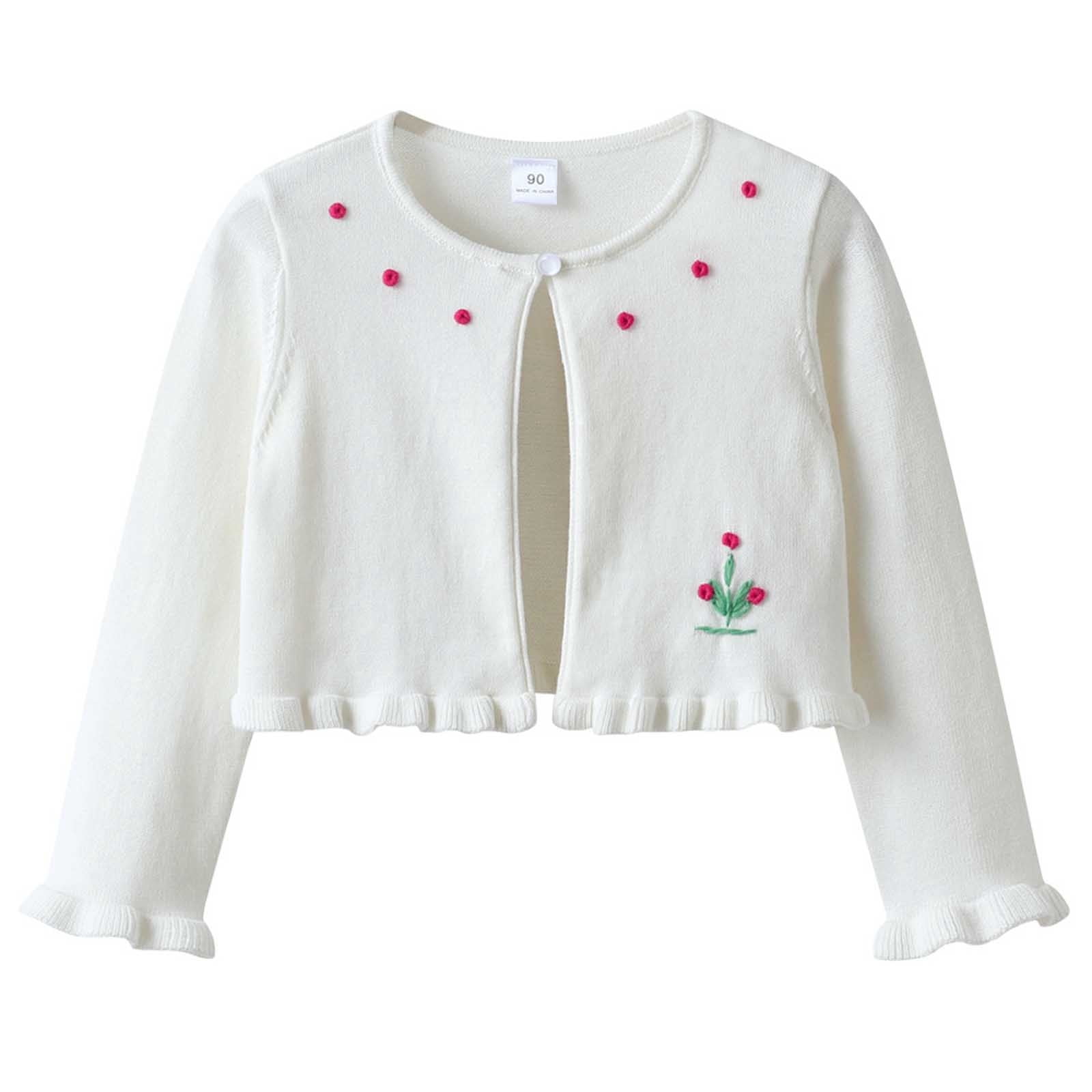 ATOGUTA Girls' Lightweight Cardigans Long Sleeve Knitted Bolero ...