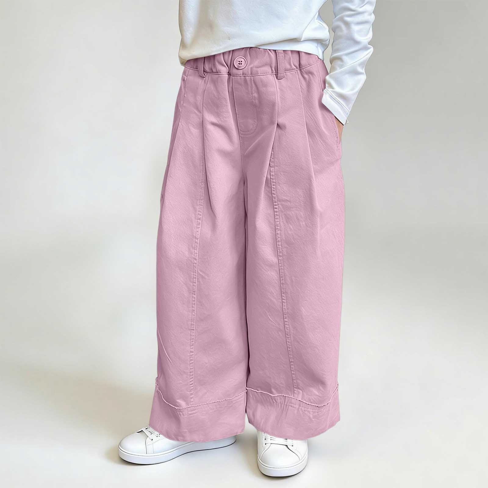 ATOGUTA Girls Lightweight Pants Loose Sweatpants Elastic Waist Casual ...