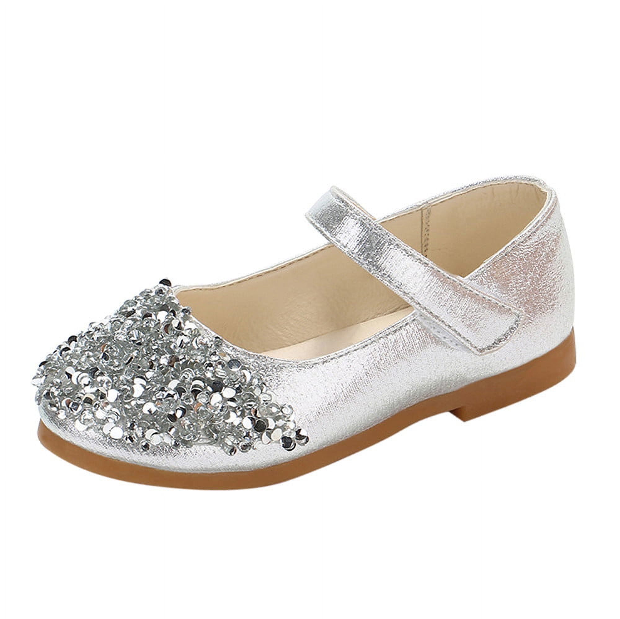 ATOGUTA Girls Mary Jane Shoes Crystal Leather Flats Party Princess ...