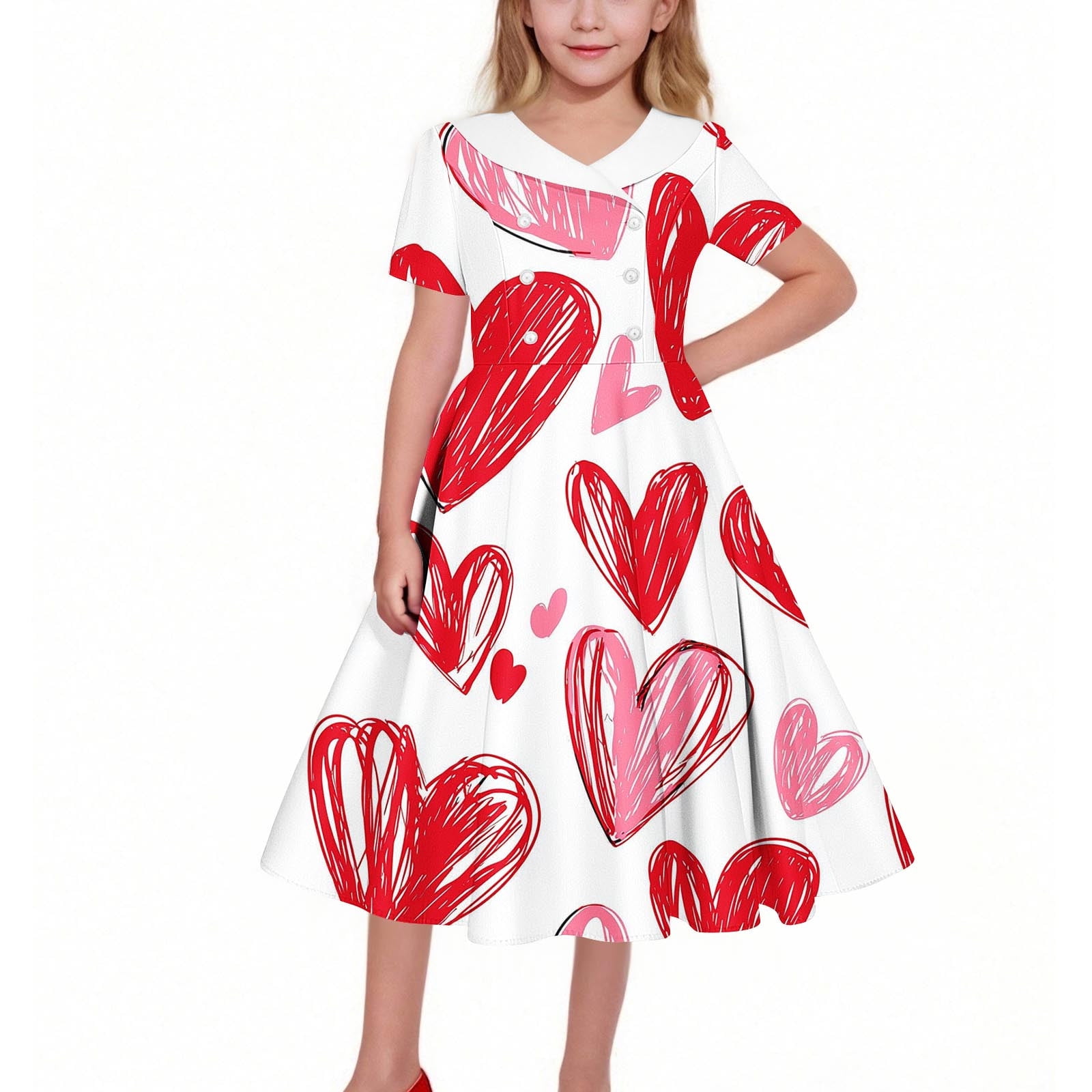 ATOGUTA Girls Pencil Dress Peter Pan Collar Dress Clothes Kids Summer ...