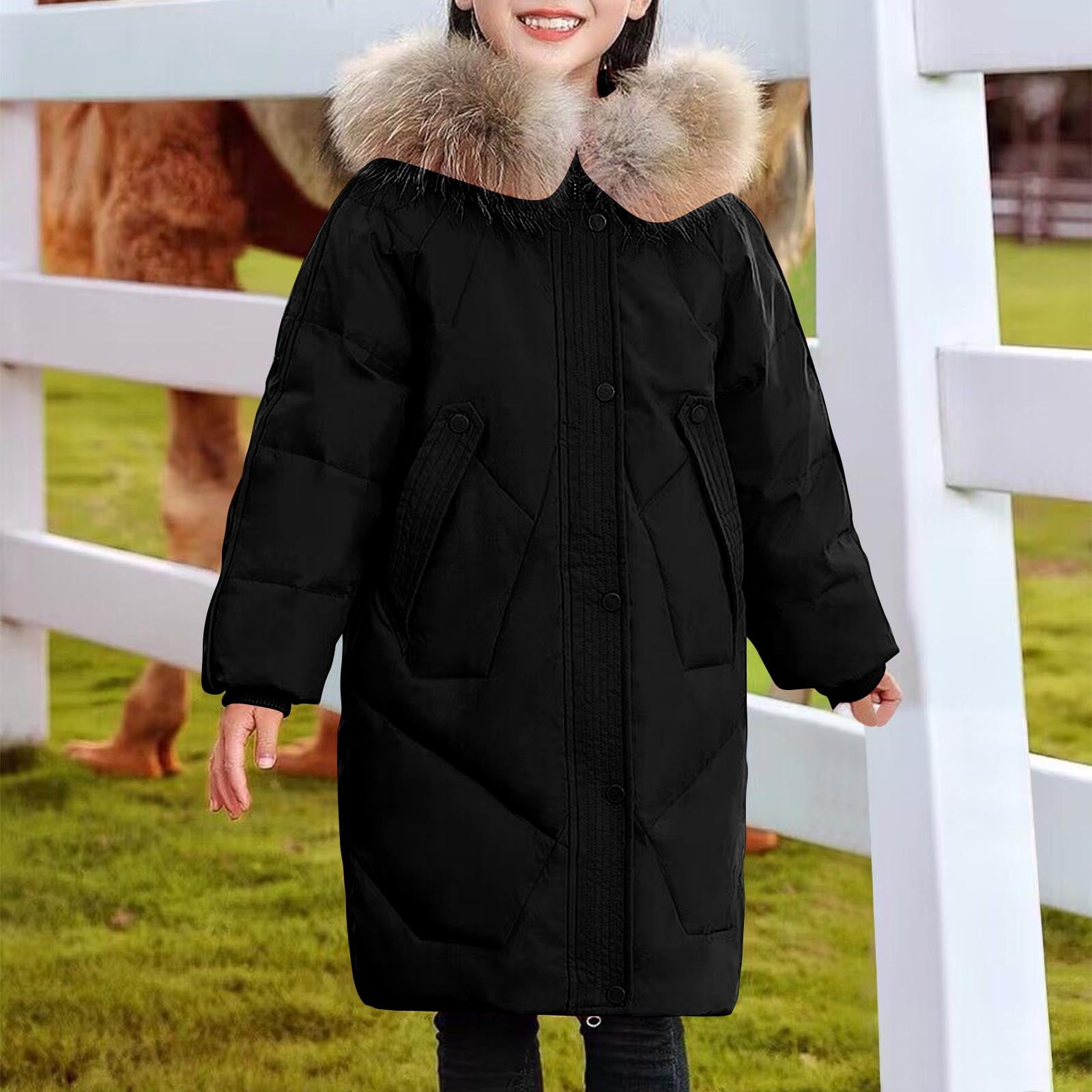 ATOGUTA Girls Puffer Jacket Hooded Thickened Warm Winter Snowsuit Coat ...