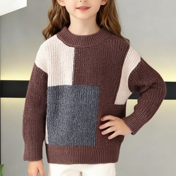 ATOGUTA Girls Pullover Sweater Long Sleeve Cute Warm Crewneck Knit ...