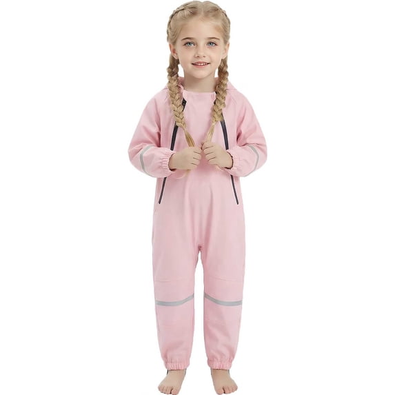 ATOGUTA Girls Rain Suit Kids Hooded Rainsuit Reflective Waterproof ...