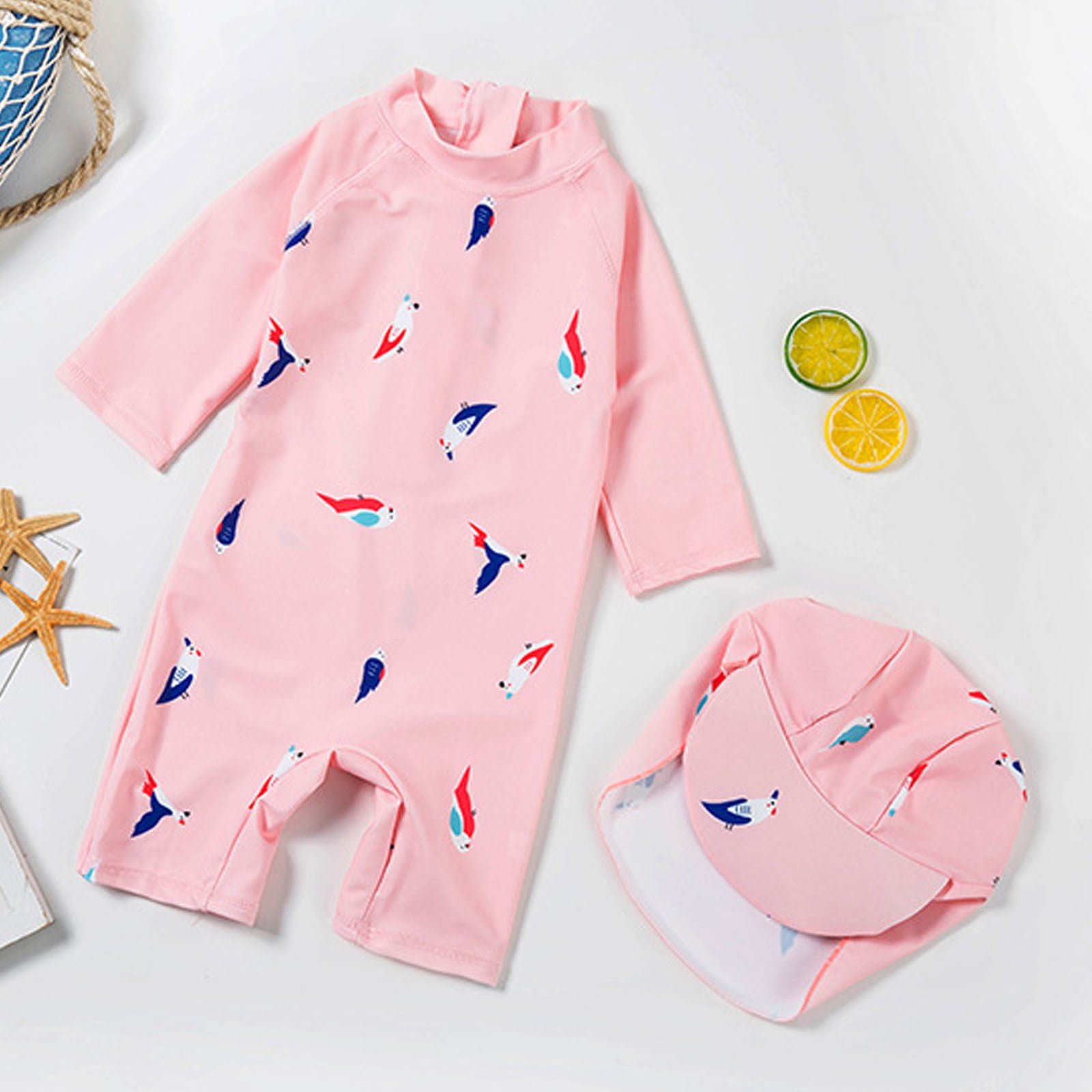 ATOGUTA Girls Rash Guard Sets Long Sleeve One Piece Zipper Bathing ...