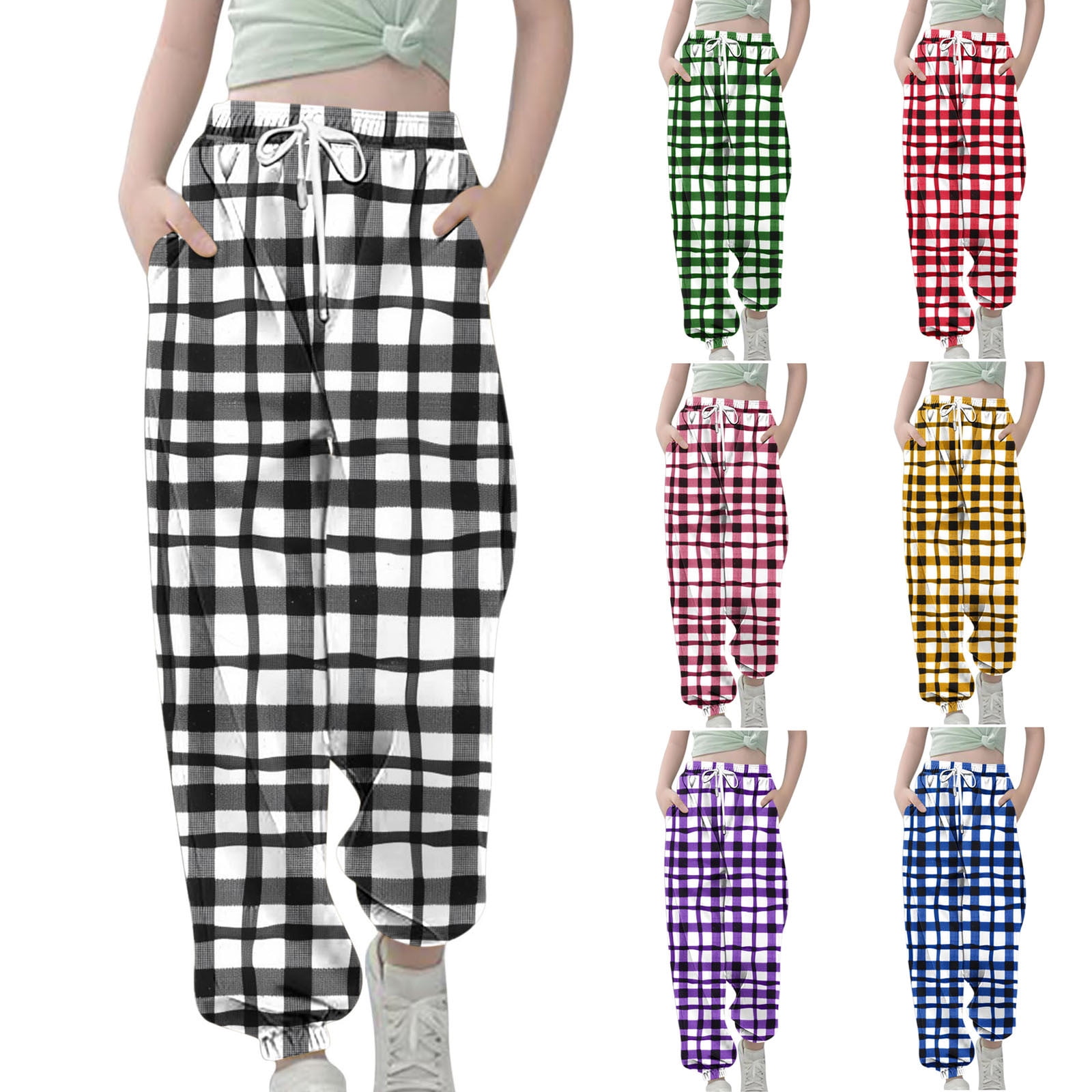 ATOGUTA Girls School Uniform Pants Size 3T-14 Elastic High Waist ...