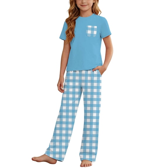 ATOGUTA Girls Sets Ruffle Short Sleeves Crewneck Tops and Pants Cute ...