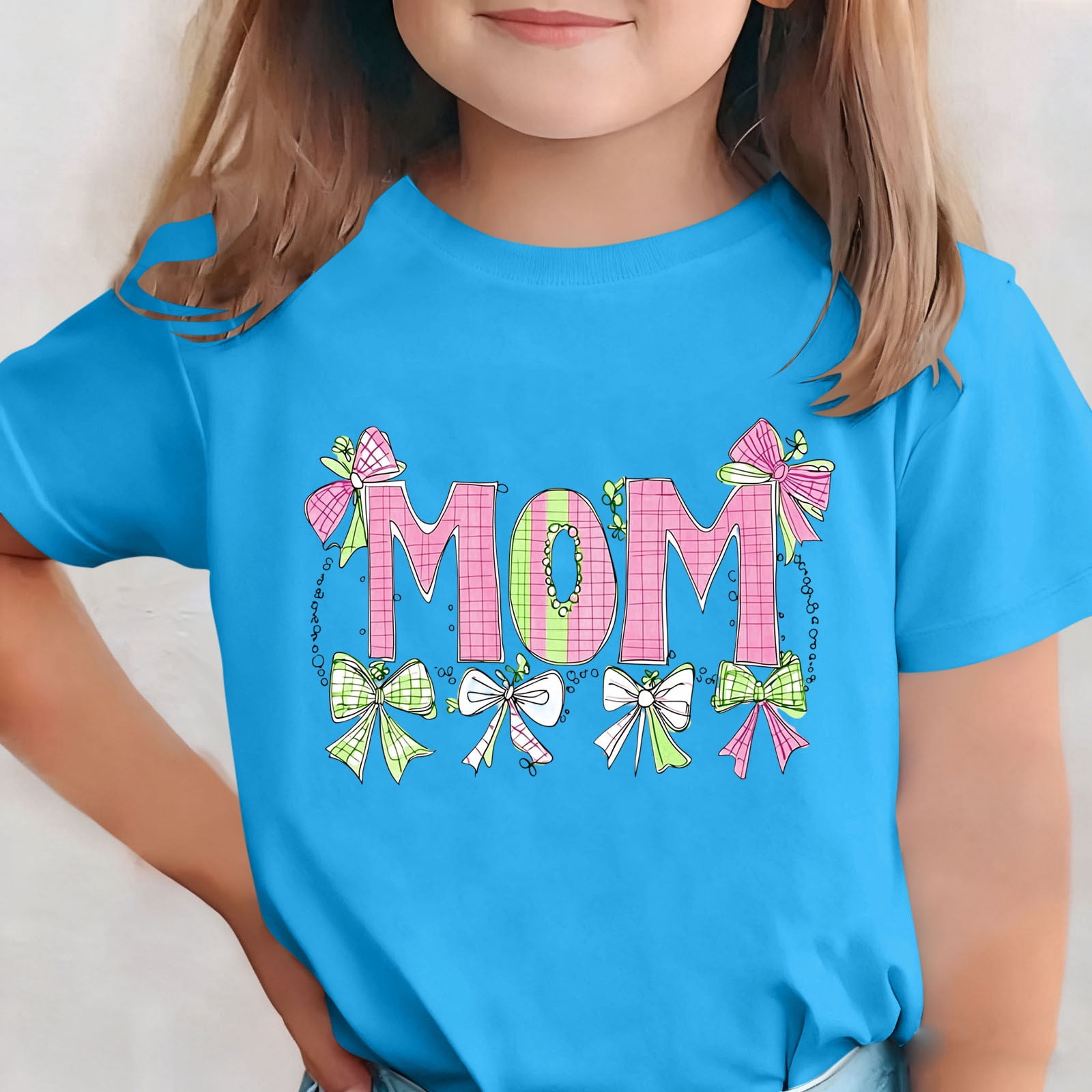 ATOGUTA Girls Shirts Casual Kids Happy Mother’s Day T-Shirt with I Love ...