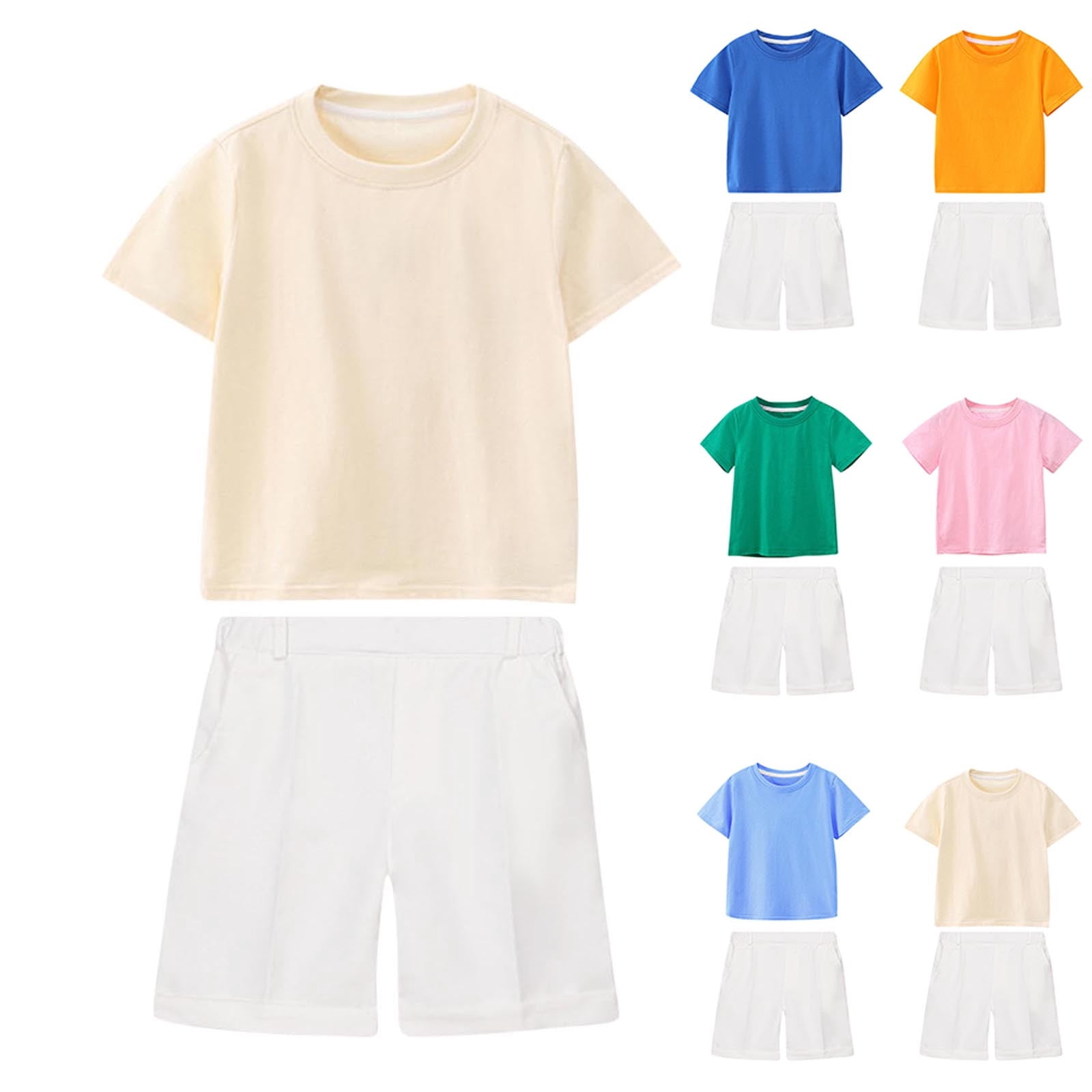 ATOGUTA Girls Short Set Two Piece Summer Outfit Short Sleeve Top and ...
