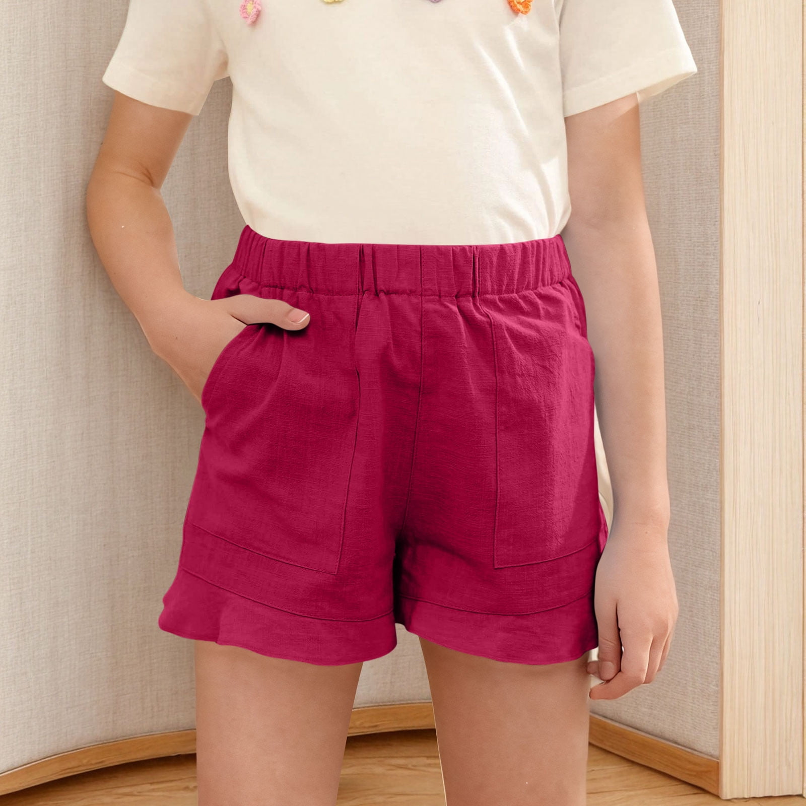 ATOGUTA Girls Shorts Size 3T-13 High Waisted Running Shorts Soccer Gym ...