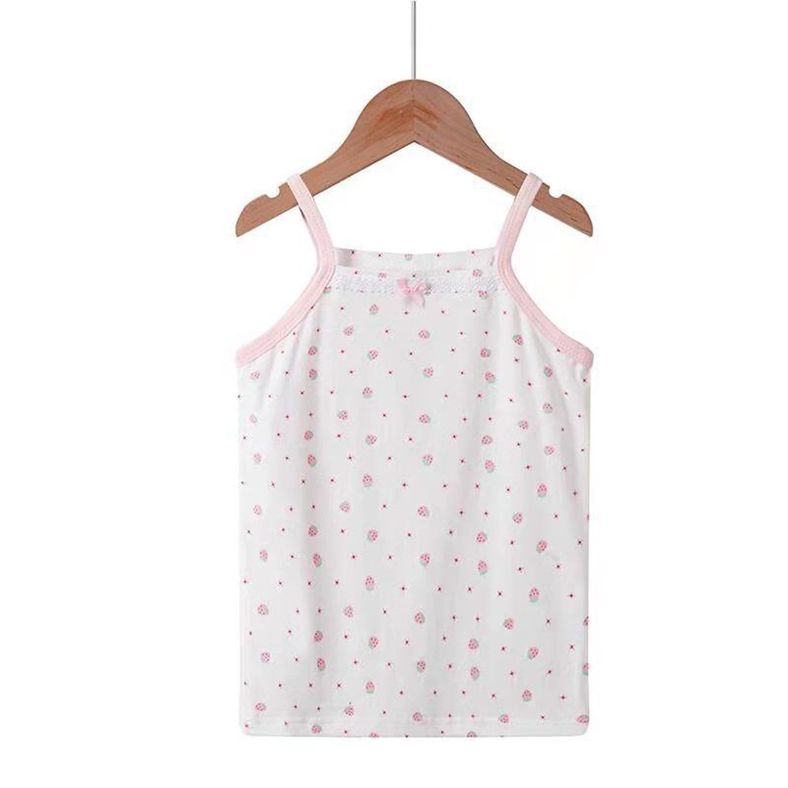 ATOGUTA Girls Sleeveless Tops White Soft and Breathable Cotton Cami ...