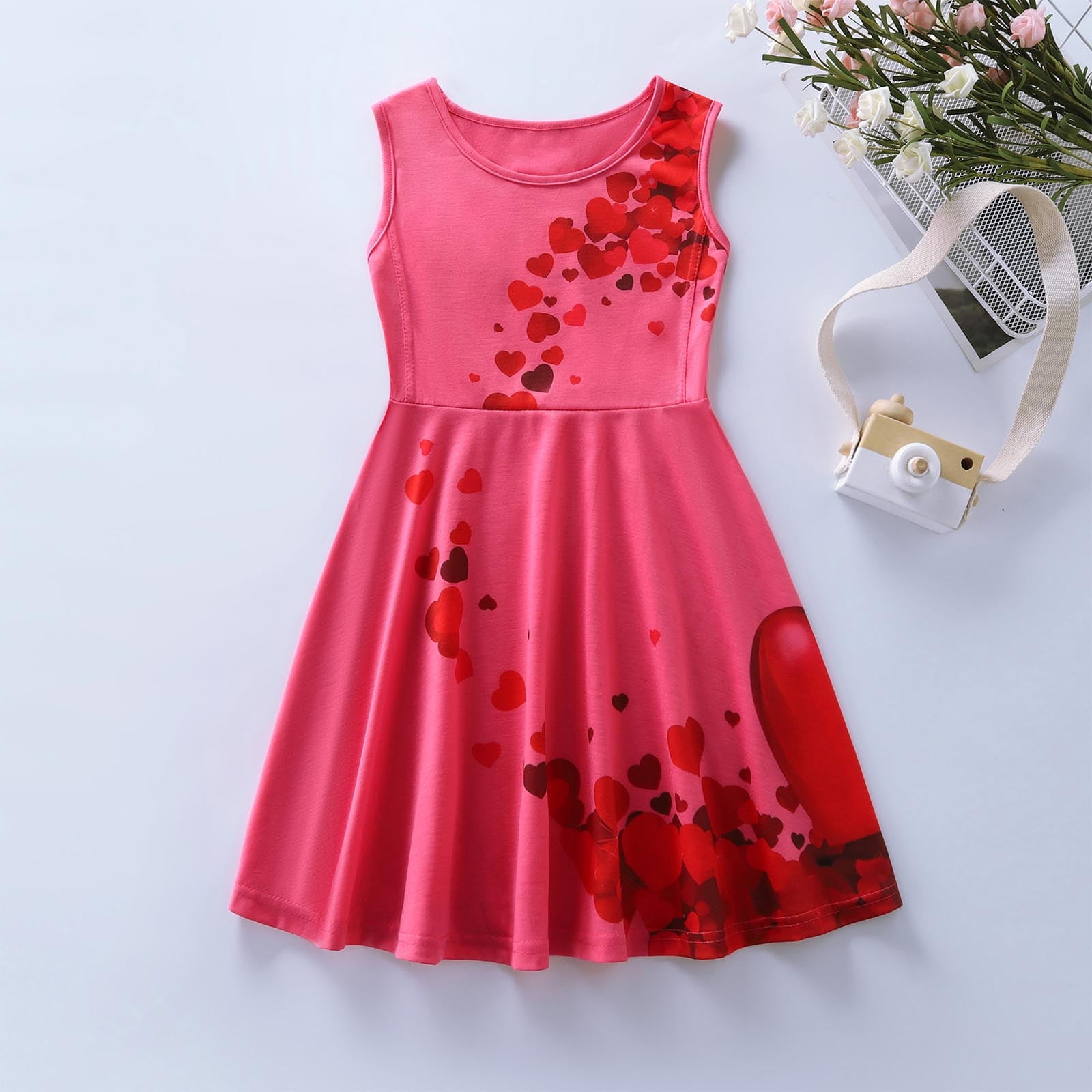 ATOGUTA Girls Stretchy Play Dresses Sleeveless Casual Summer Outfit ...