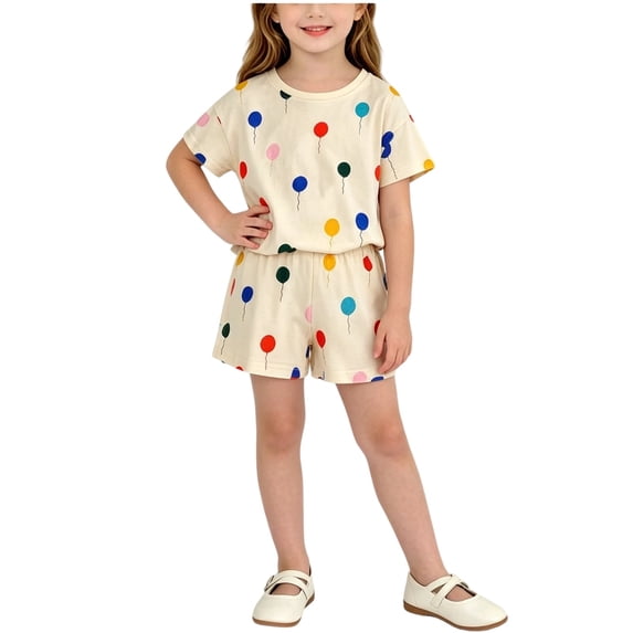 ATOGUTA Girls Summer Outfits Short Sleeves Crewneck Tops and Shorts ...