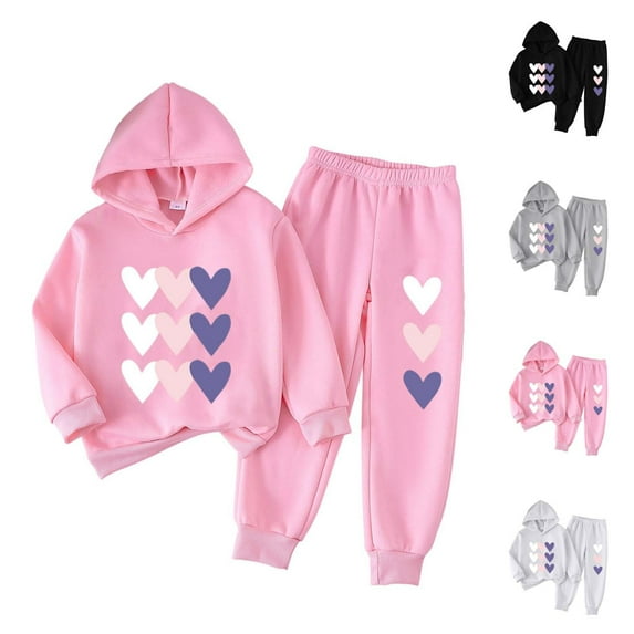 ATOGUTA Girls Sweat Suit Sets Kids Hoodie Sweatshirt and Sweatpants ...