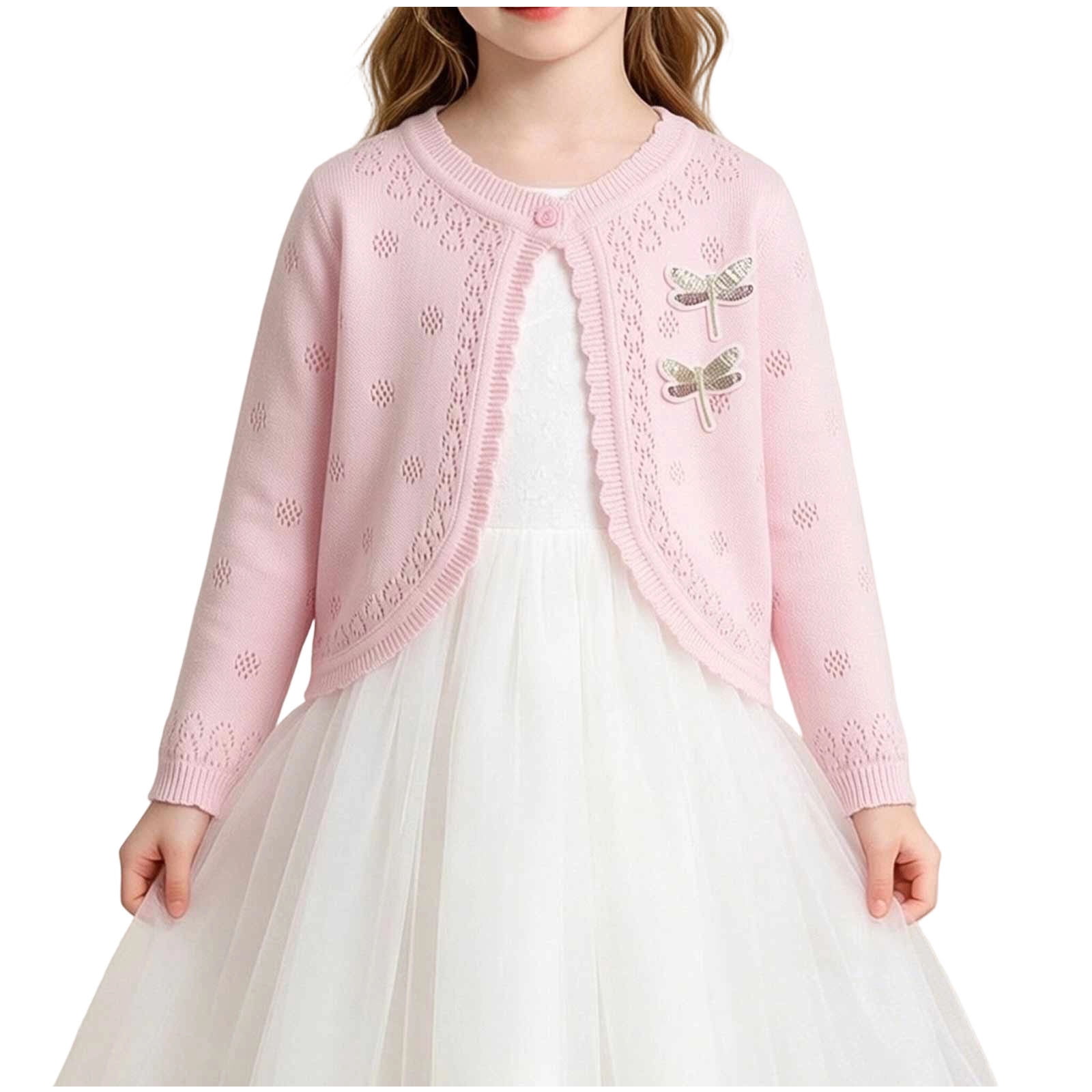 ATOGUTA Girls Sweater Cardigan Long Sleeve Knitted Bolero Cardigan Kids ...