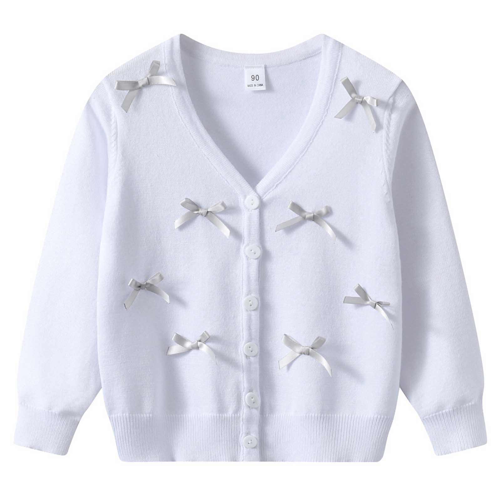 ATOGUTA Girls Sweater Cardigan with Button Long Sleeve Shrug Sweaters ...
