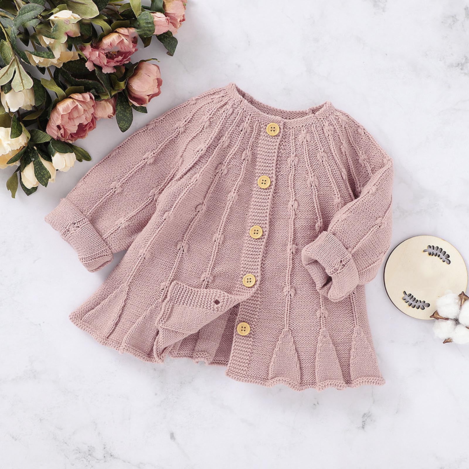 ATOGUTA Girls Sweater Tops Size 3M-2T Long Sleeve Knit Sweaters Kids ...