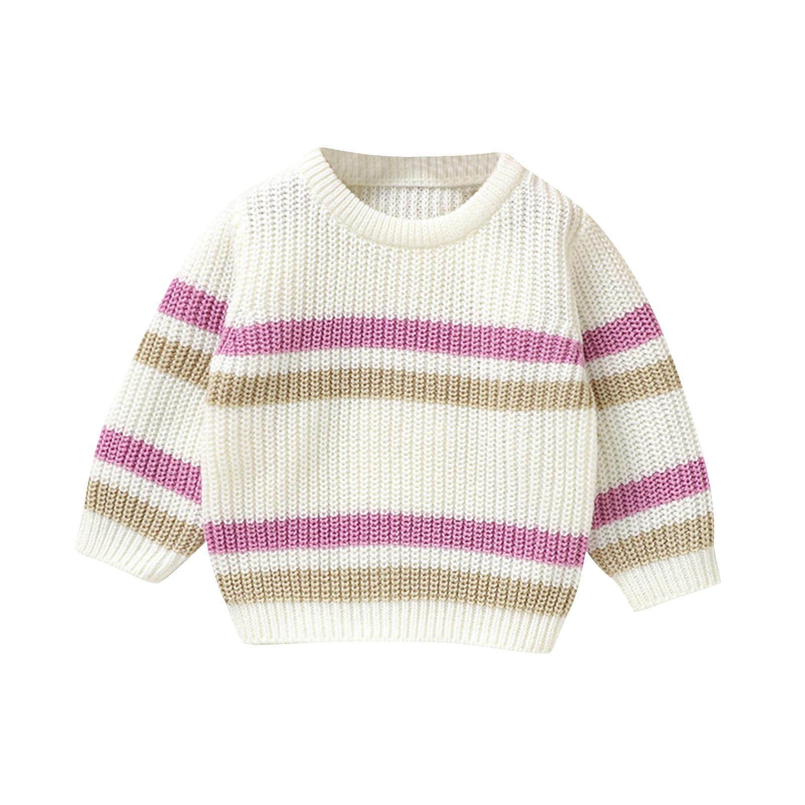ATOGUTA Girls Sweater Tops Size 6M-3T Long Sleeve Crew Neck Knit ...