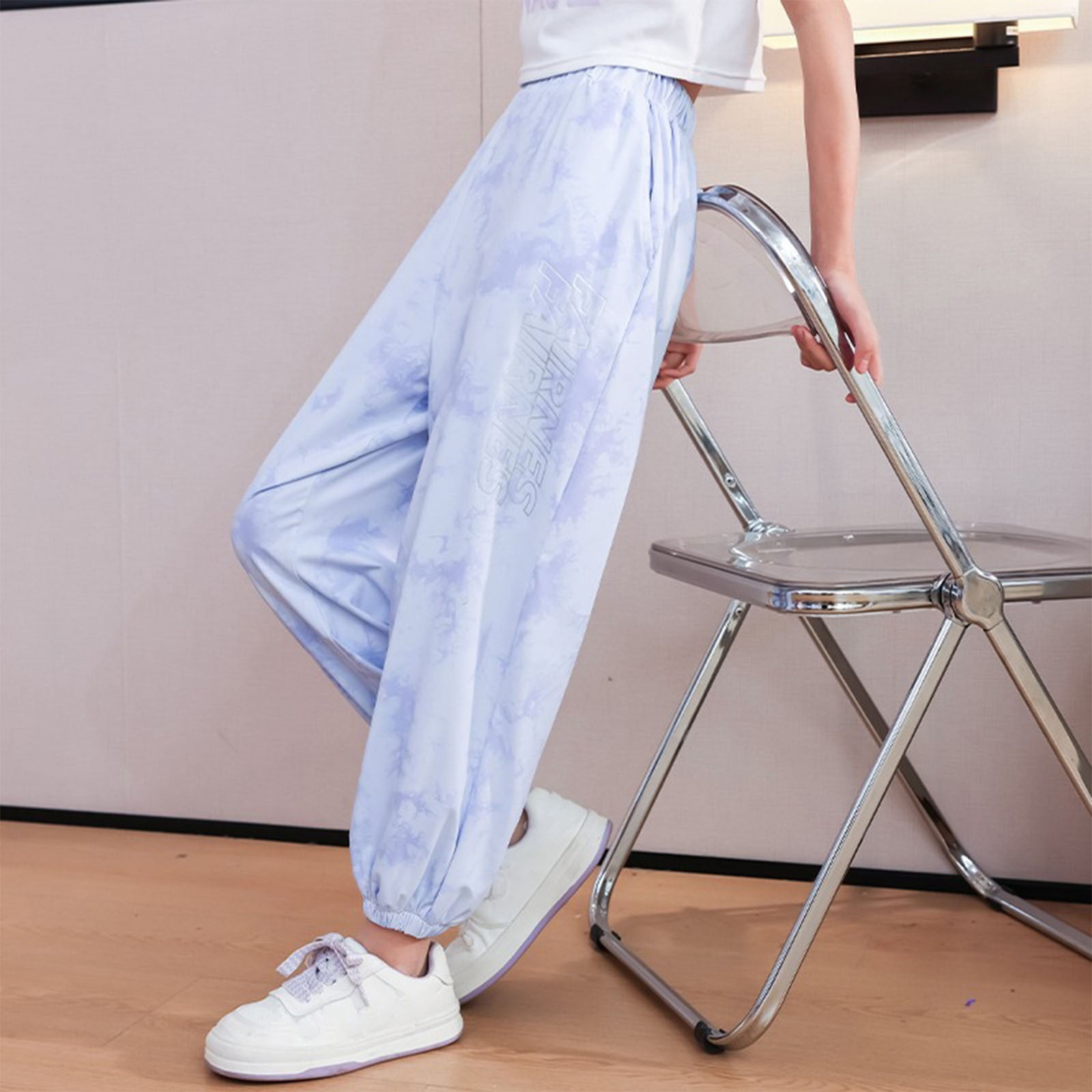 ATOGUTA Girls Sweatpants Loose High Waist Elastic Waist Trousers Trendy ...