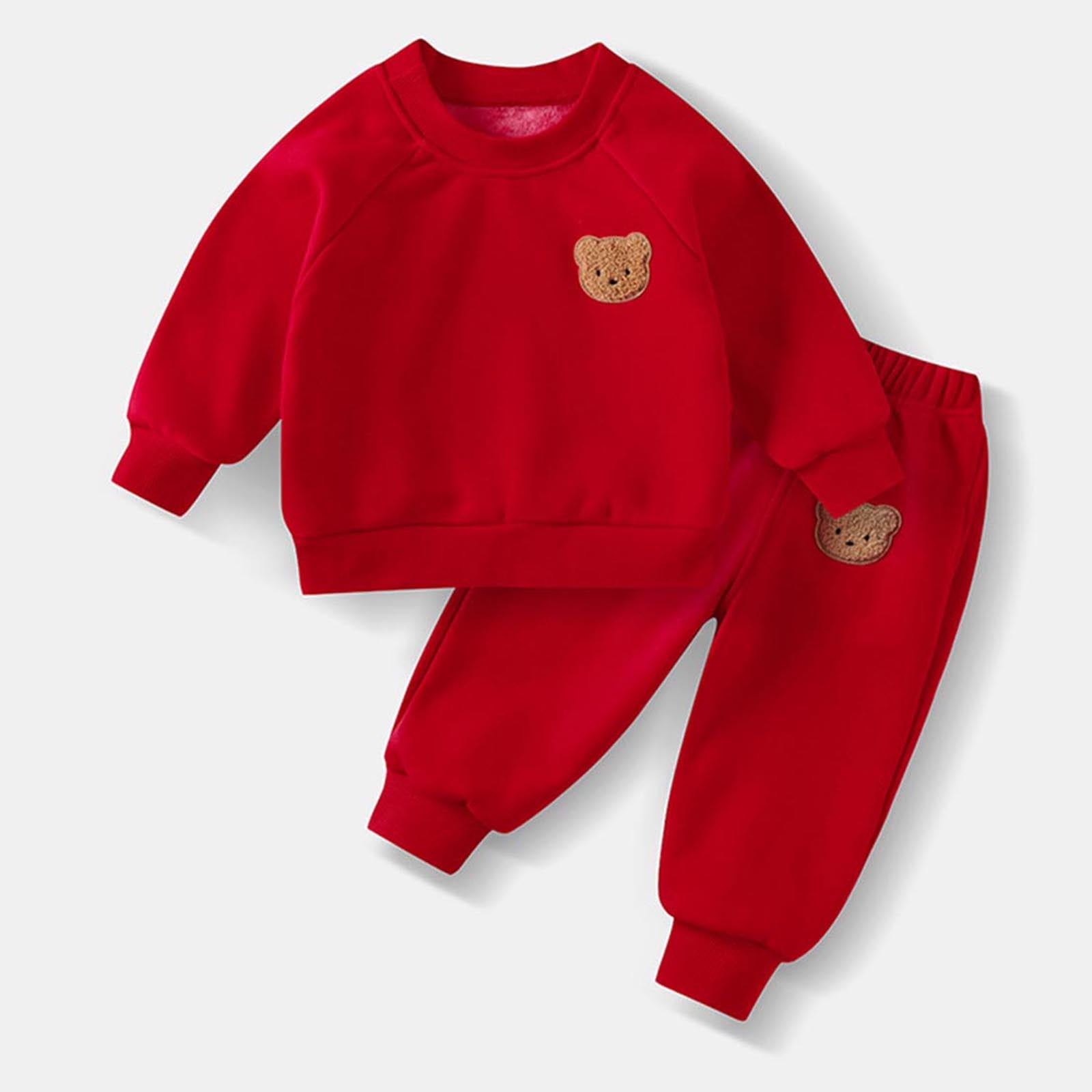 ATOGUTA Girls' Sweatsuit Set 2 Piece Soft Fleece Crewneck Pullover ...