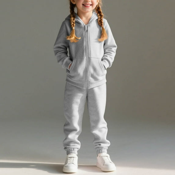 ATOGUTA Girls Sweatsuit Set 2 Piece Soft Fleece Hoodie Sweatshirt and ...