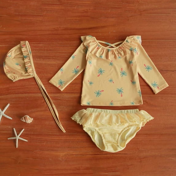 ATOGUTA Girls Swimsuits Tankini 3-Pieces Long Sleeve Bathing Suit ...