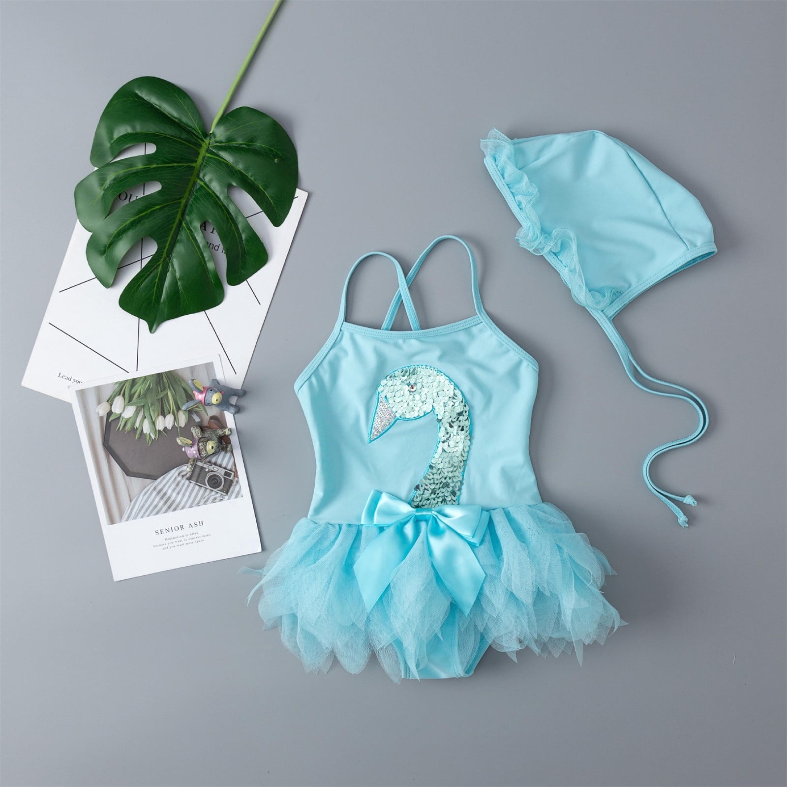 ATOGUTA Girls Swimwear One Piece Swimsuit Gauze Skirt Toddler Cute ...